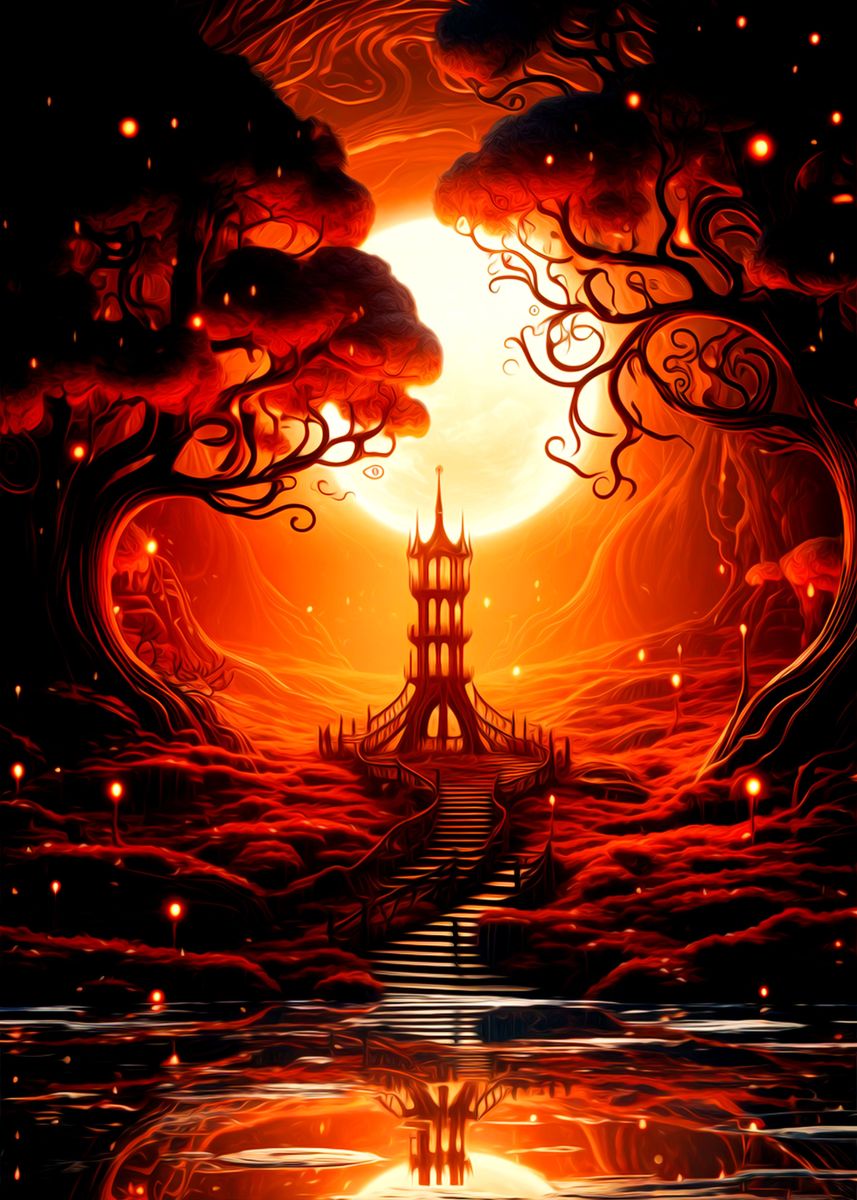'Fantasy Landscape' Poster, picture, metal print, paint by Annie Mcman ...