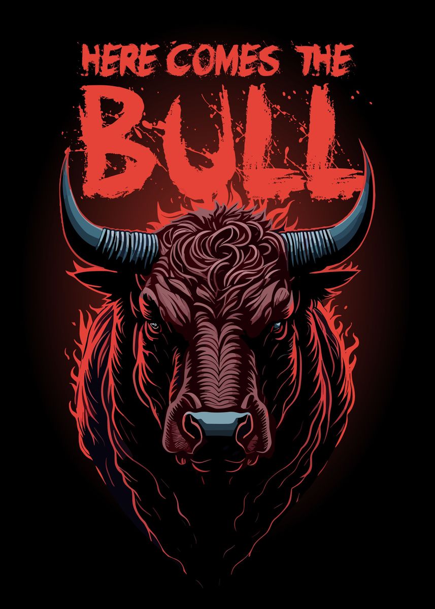 'Bull Head' Poster, picture, metal print, paint by Juan Carlos Canache ...