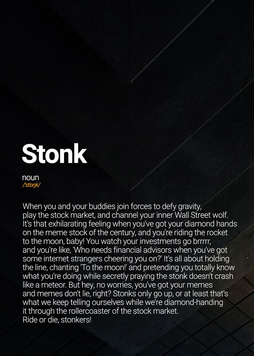 'Stonk' Poster, picture, metal print, paint by Mr Penguin | Displate