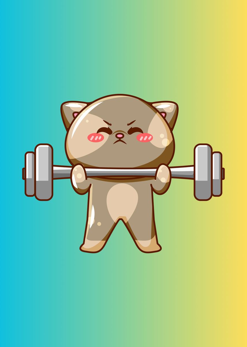 'Motivated catto' Poster, picture, metal print, paint by cypher the ...