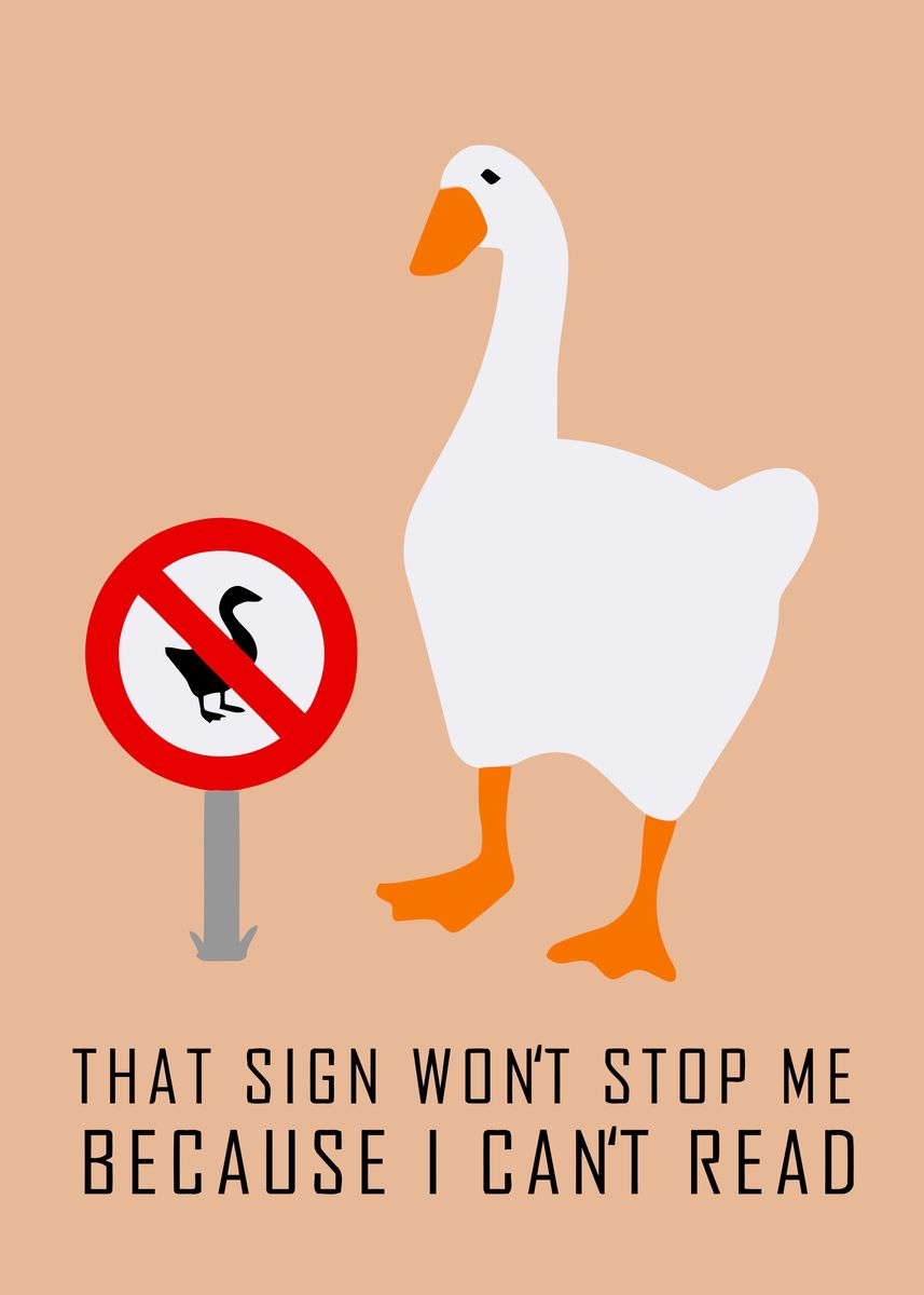 'Funny Animal Duck Cute' Poster, picture, metal print, paint by Tyler ...