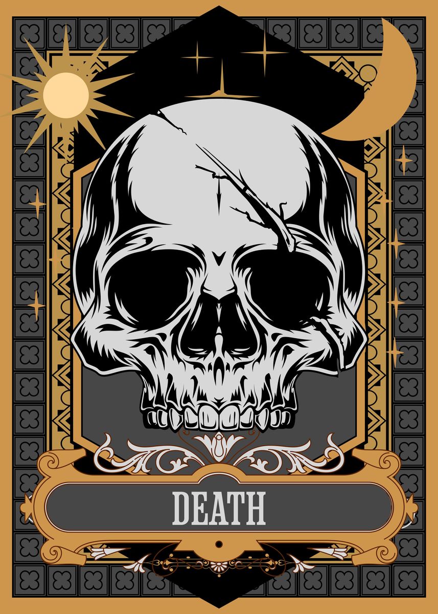 'DEATH SKULL CLASSIC TAROT' Poster, picture, metal print, paint by ...