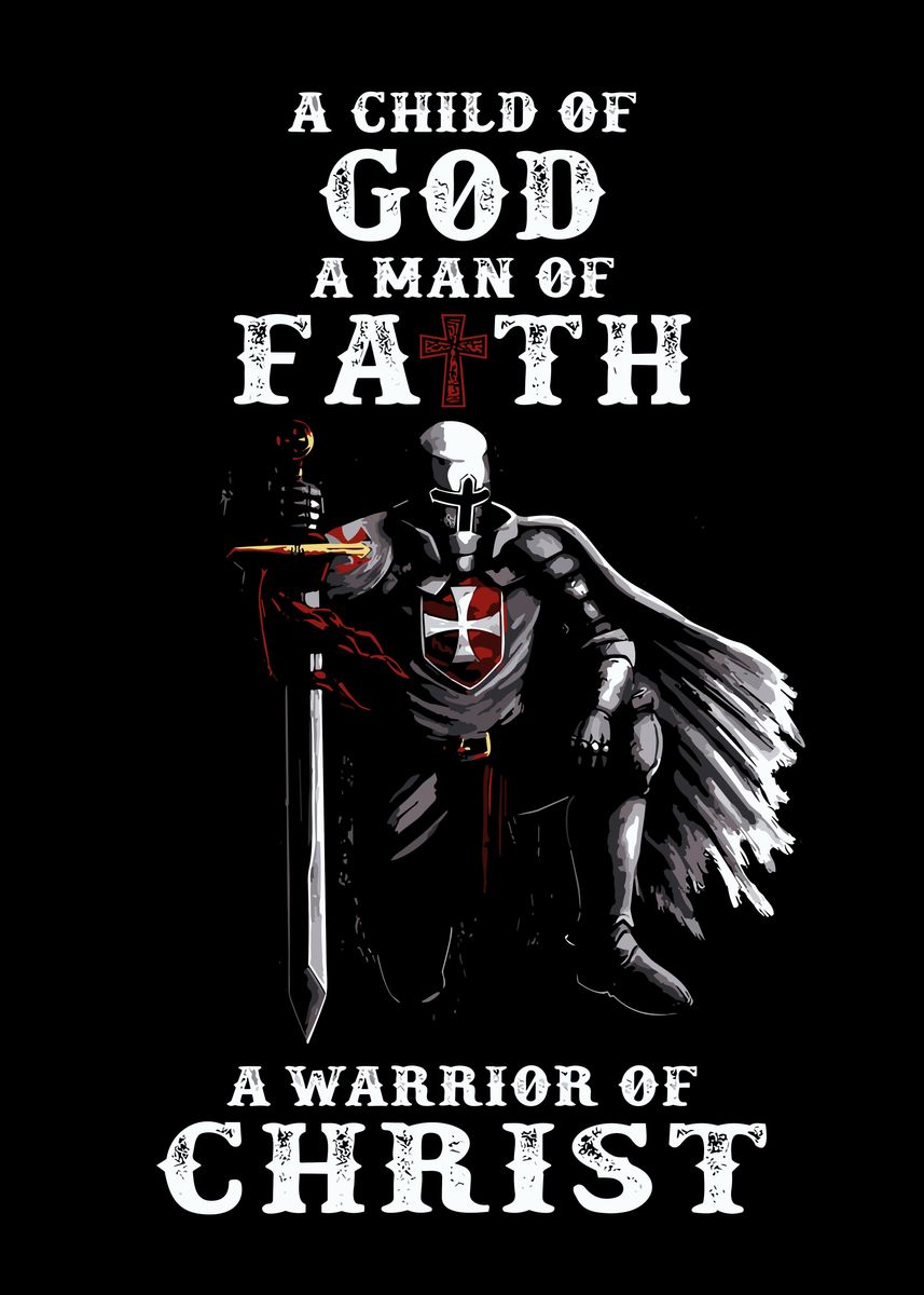 'A Child of God a Man Faith' Poster, picture, metal print, paint by ...