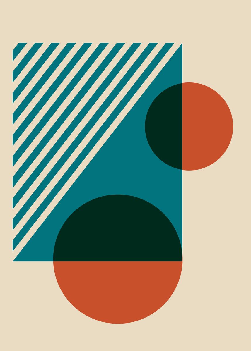 'Abstract modern minimalist' Poster, picture, metal print, paint by ...