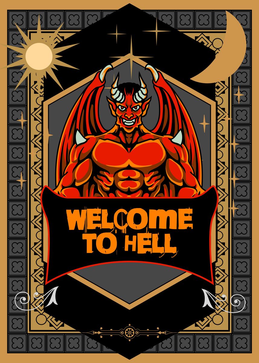 'WELCOME TO HELL RED DEVIL' Poster by Atomic Chinook | Displate