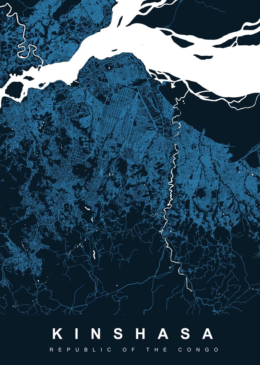 'KINSHASA REPUBLIC CONGO' Poster, picture, metal print, paint by ...