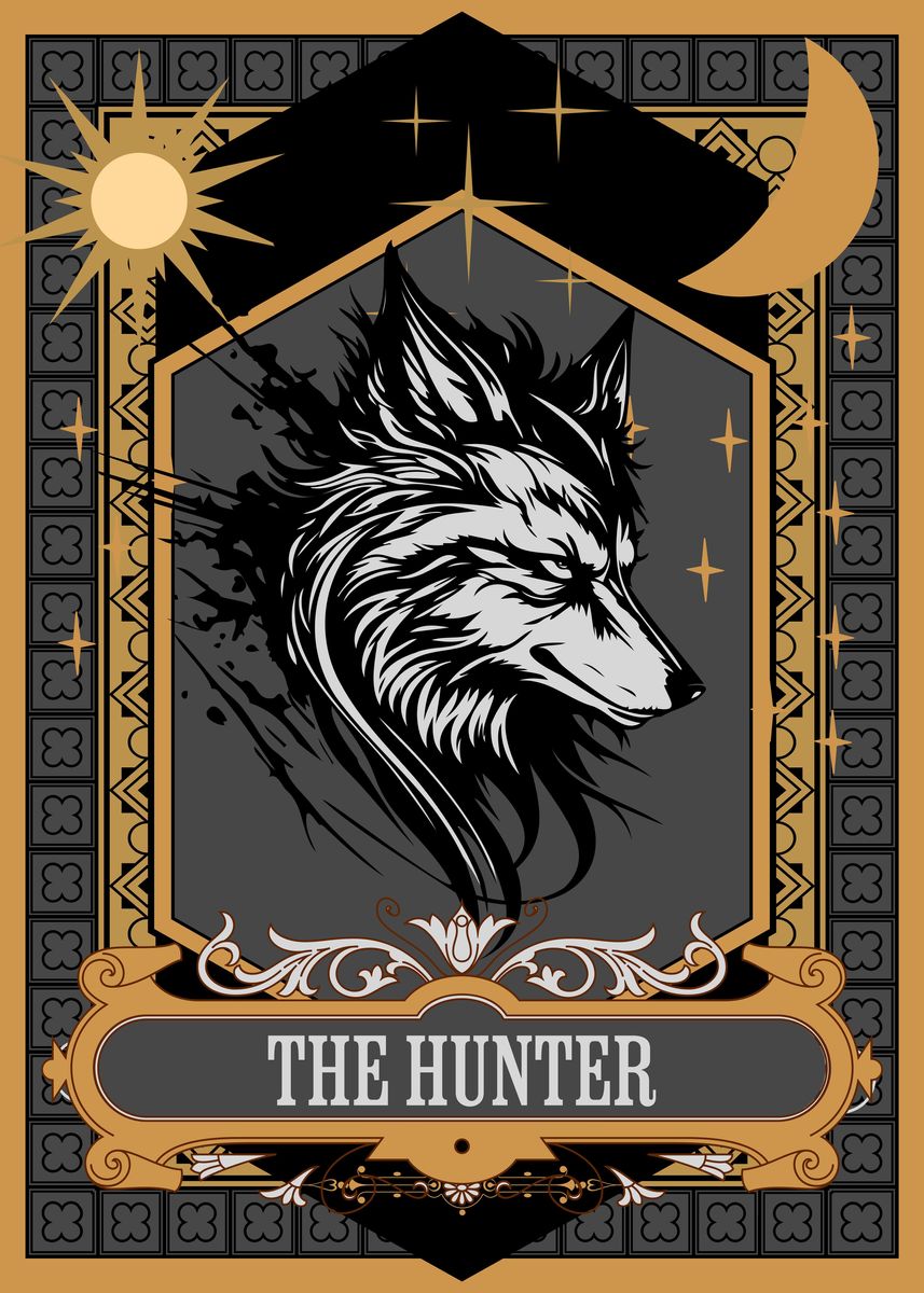 'HUNTER TAROT CARD' Poster by Atomic Chinook | Displate