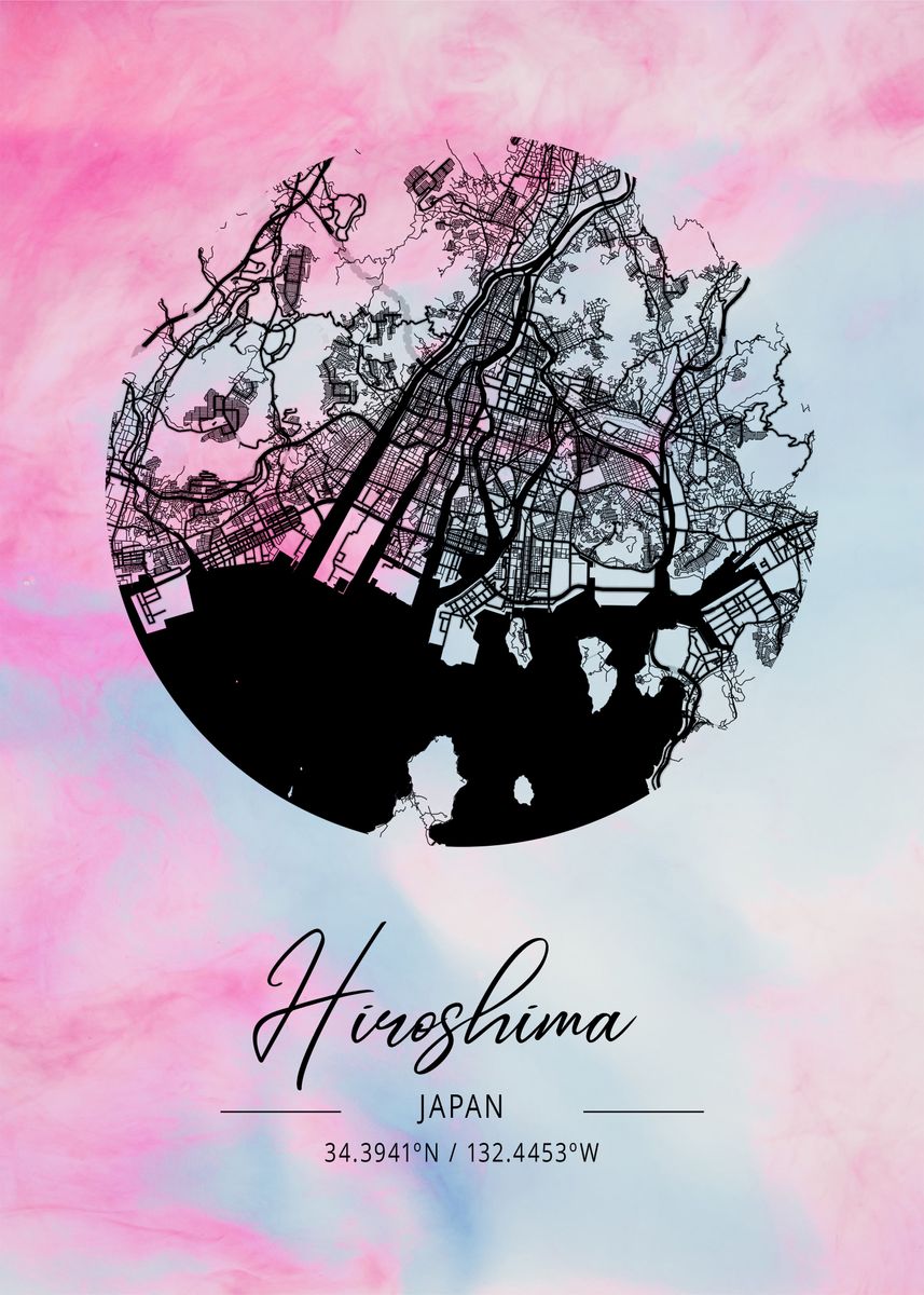'Hiroshima Beta Watercolor' Poster, picture, metal print, paint by Tien ...