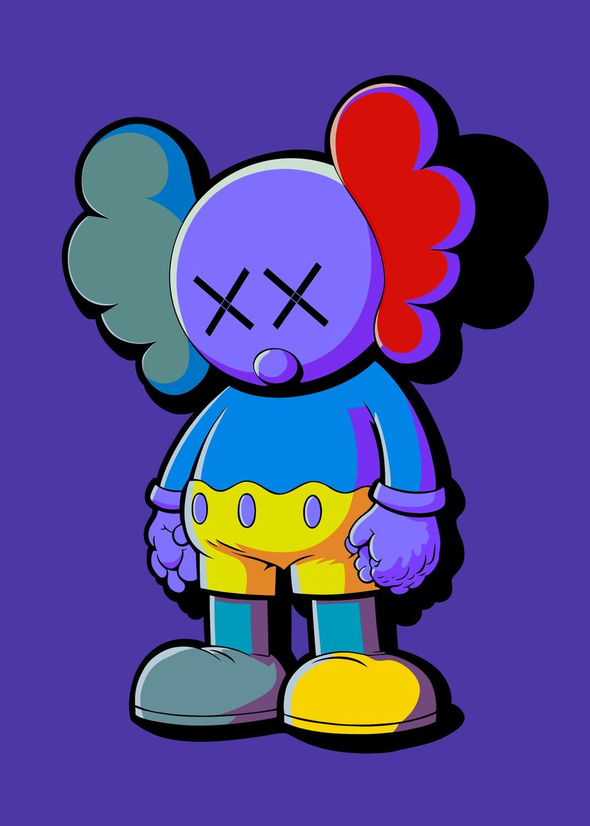 'Purple kaws' Poster, picture, metal print, paint by Biopic Studio ...