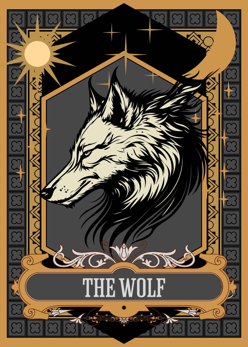 'WOLF TAROT CARD' Poster, picture, metal print, paint by Atomic Chinook ...