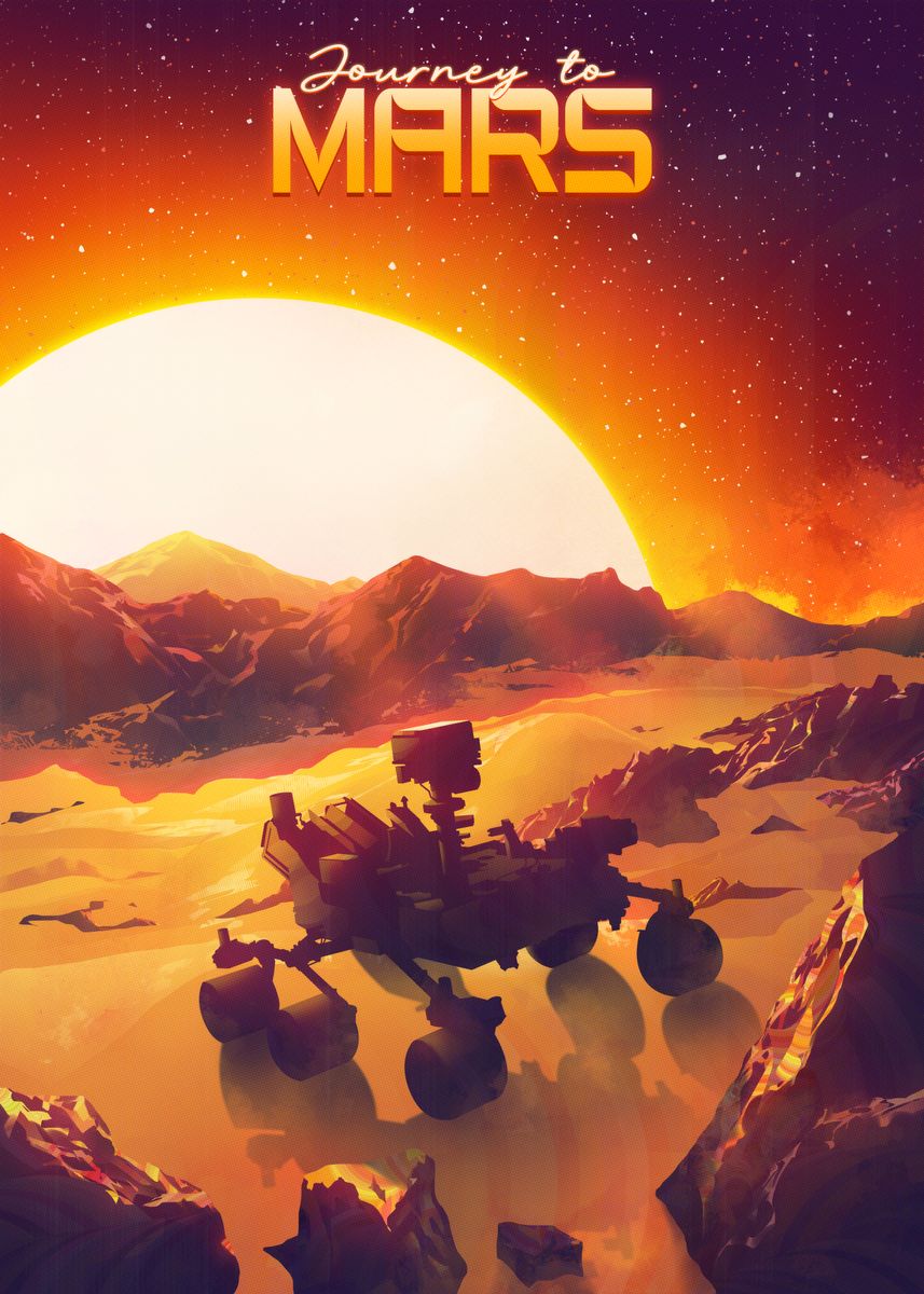 'Mars Rover Geeky Travel' Poster, picture, metal print, paint by NASA ...