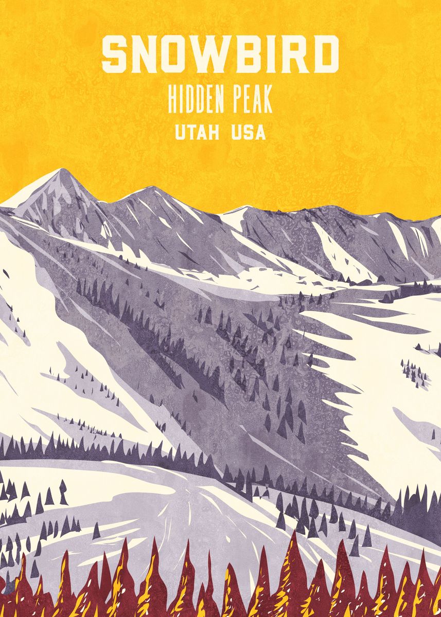 'Ski Snowbird' Poster, picture, metal print, paint by Jordan Holmes ...