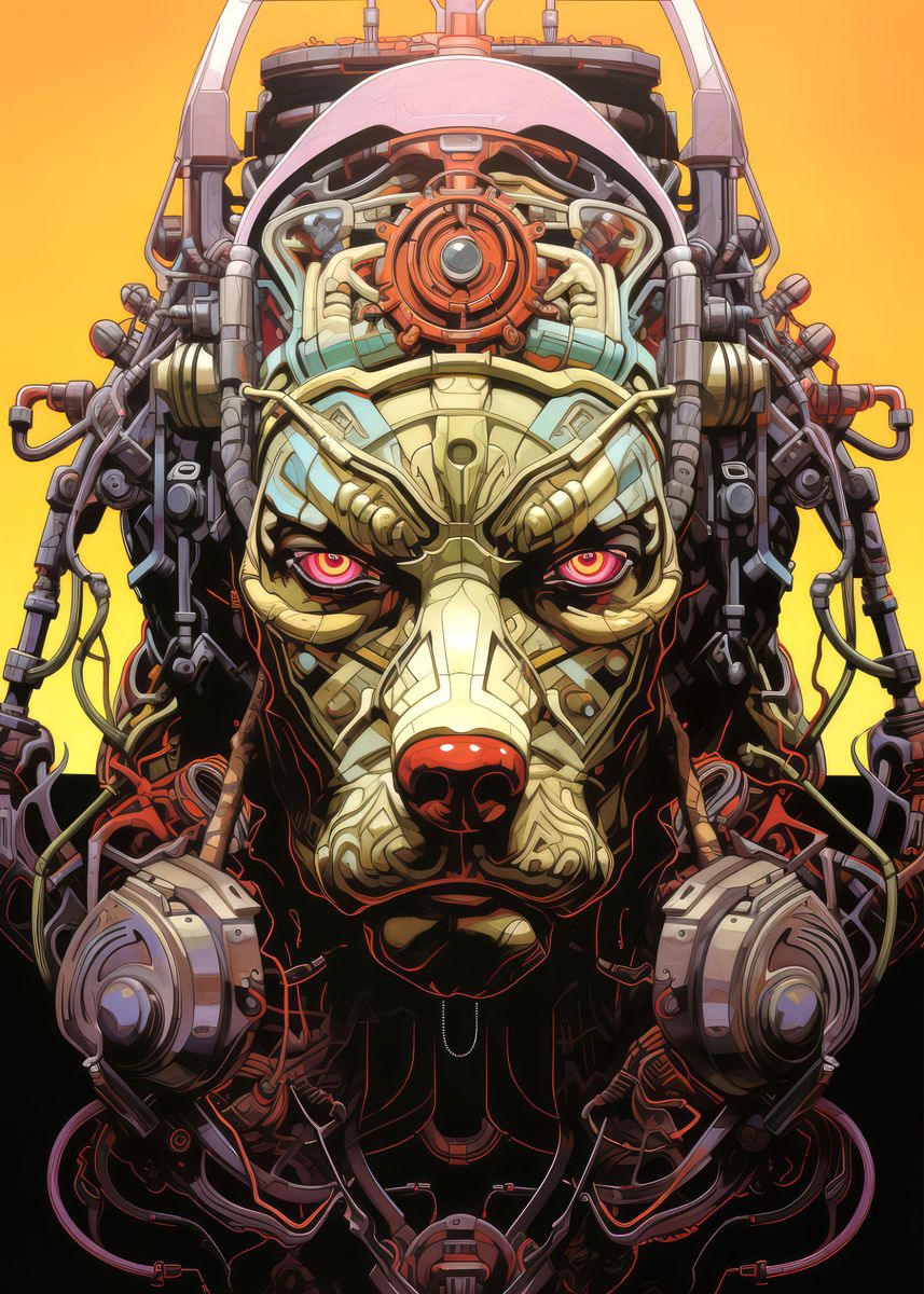 'Cyborg Hund Iron Paw' Poster, picture, metal print, paint by Kingdom ...
