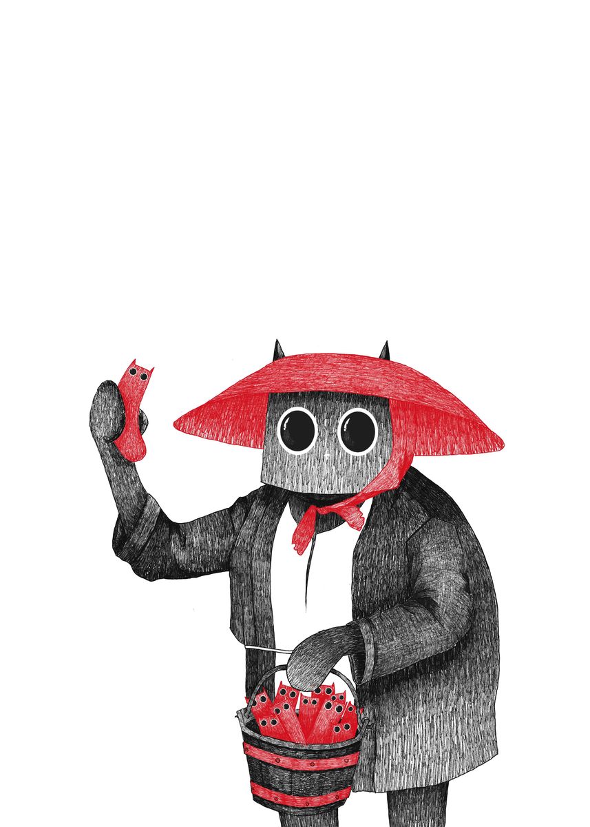 'Wo Cat' Poster, picture, metal print, paint by Cattos BR | Displate