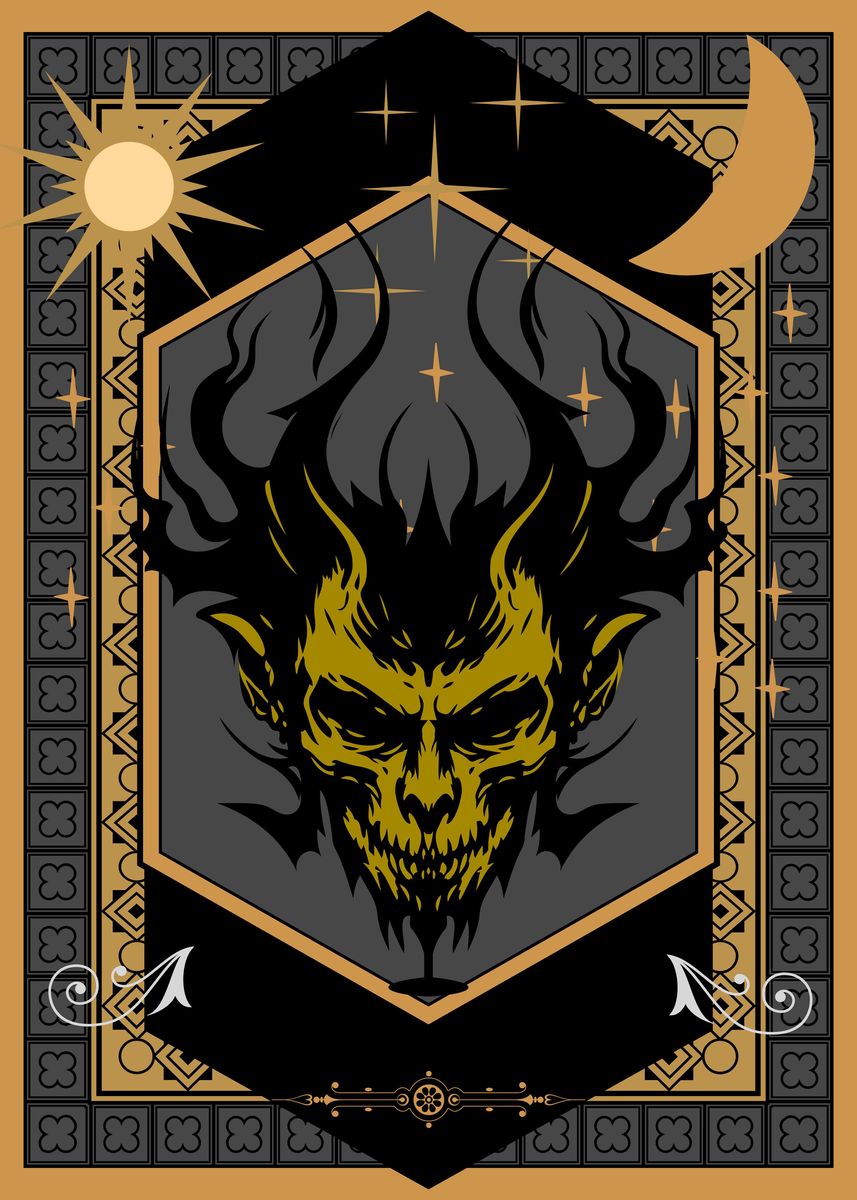 'NEON DEVIL CARD' Poster, picture, metal print, paint by Atomic Chinook ...