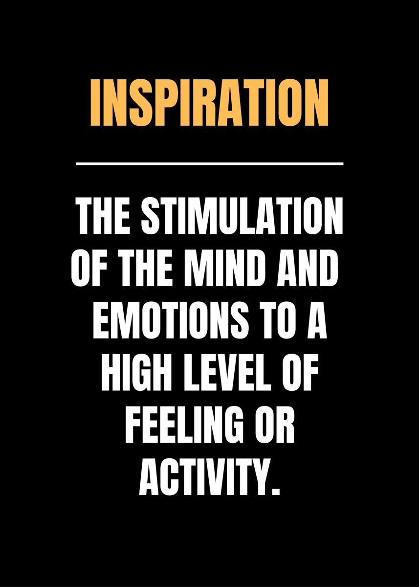 'Inspiration Definition' Poster, picture, metal print, paint by Neo ...