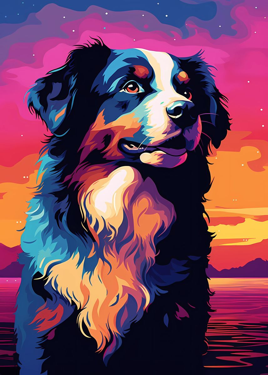 'Australian Shepherd Aussie' Poster, picture, metal print, paint by ...