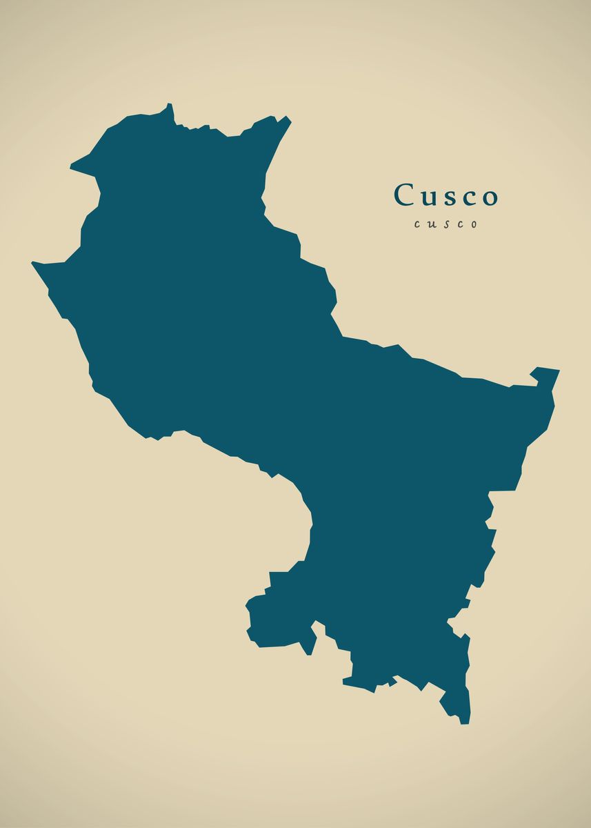 'Cusco Peru region map' Poster, picture, metal print, paint by Ingo ...