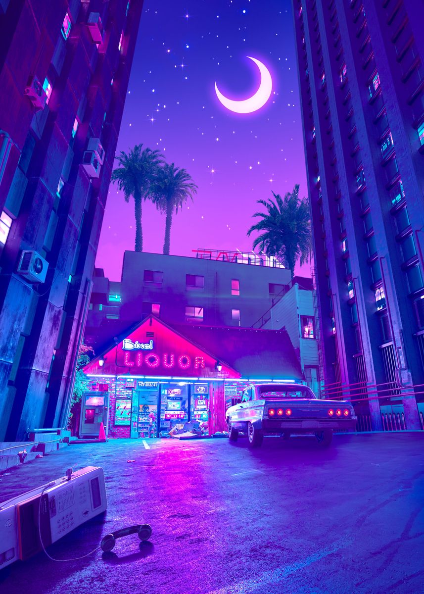 'Los Angeles Nightlife' Poster, picture, metal print, paint by Andy ...