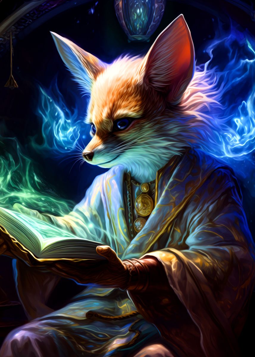 'Fox Wizard' Poster, picture, metal print, paint by khoa doan | Displate