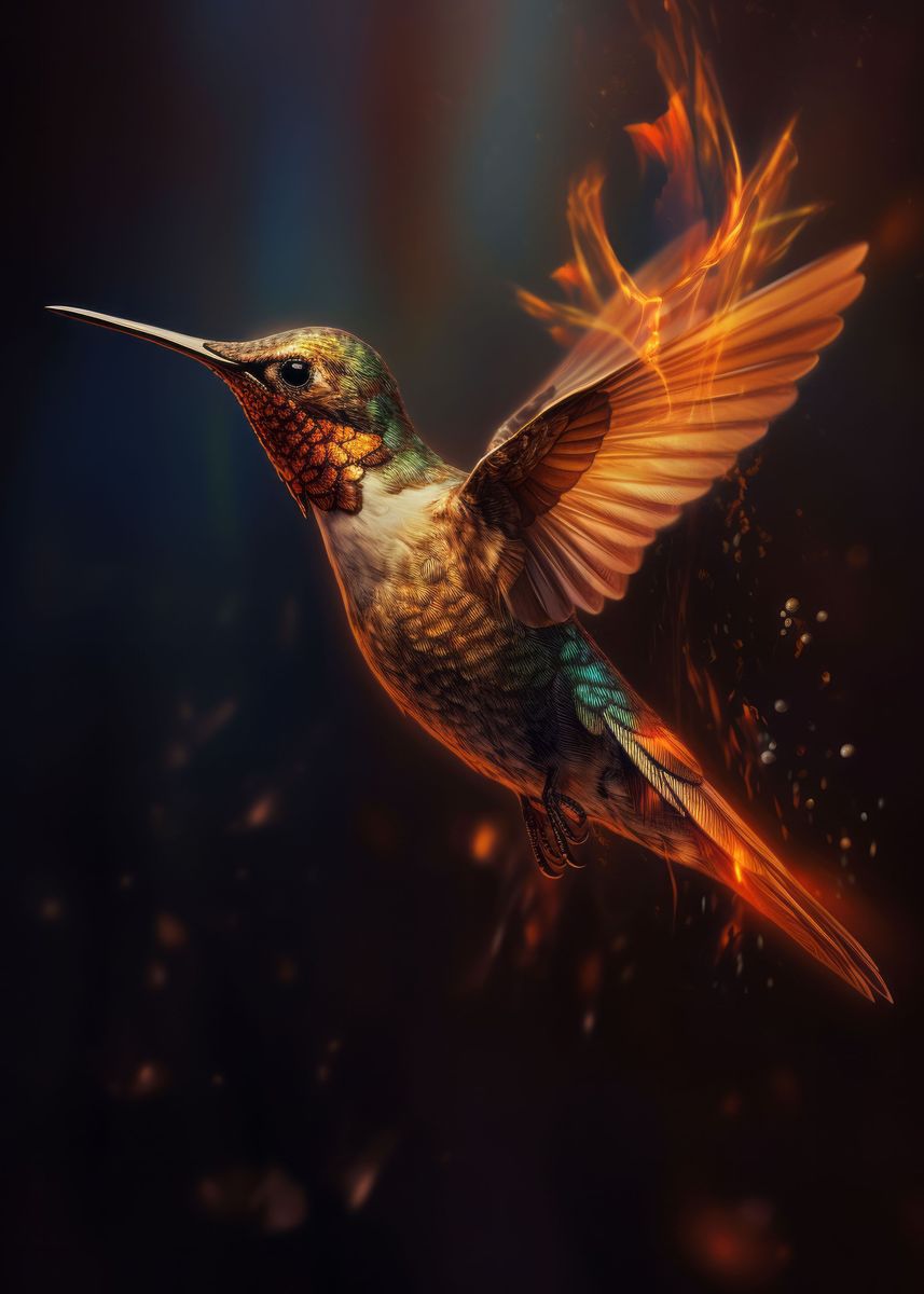 'Hummingbird' Poster, picture, metal print, paint by Frank Hirschle ...