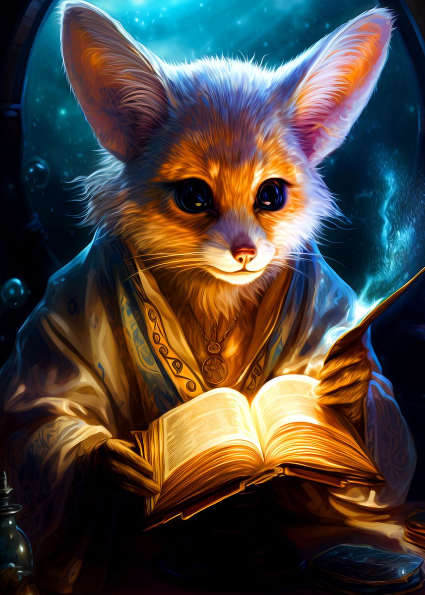 'Fox Wizard' Poster, picture, metal print, paint by khoa doan | Displate
