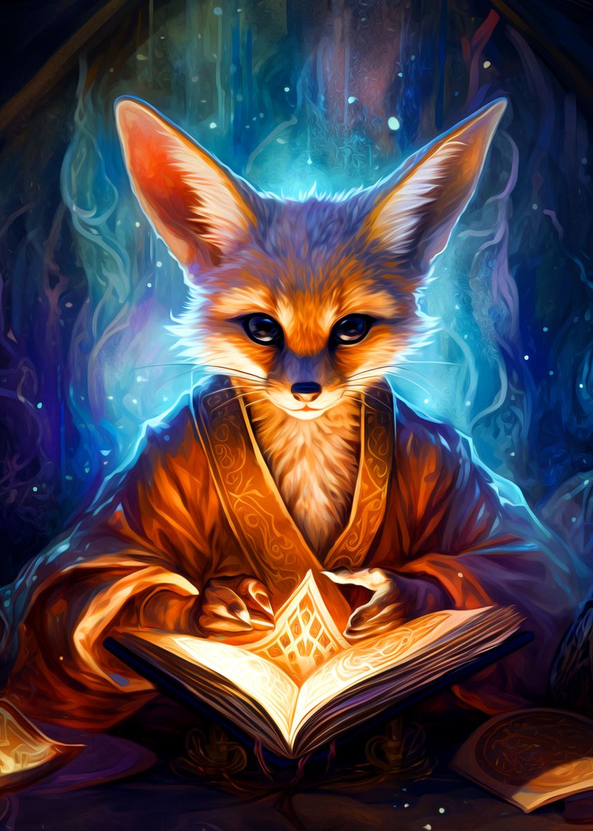 'Fox Wizard' Poster, picture, metal print, paint by khoa doan | Displate