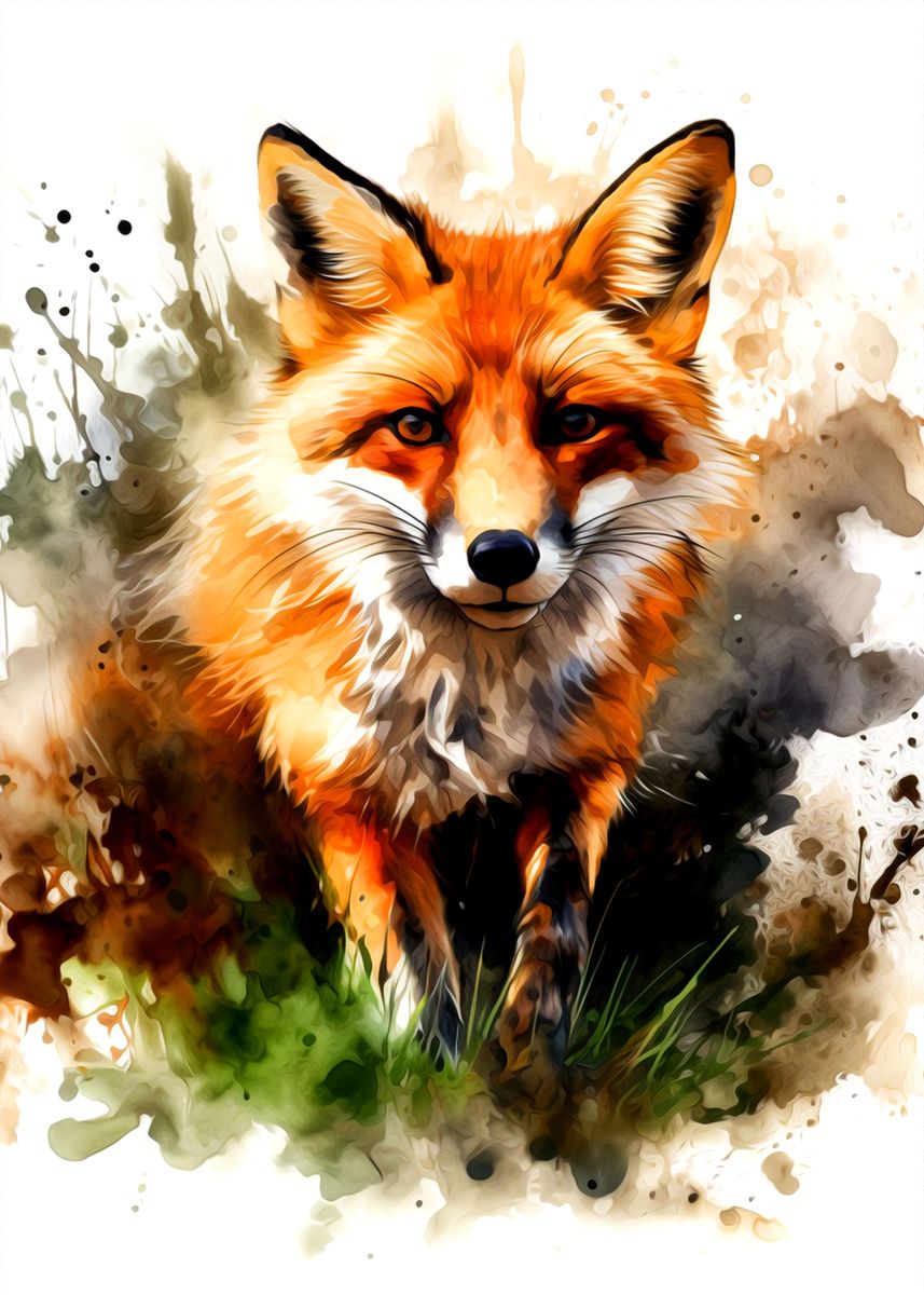 'Fox' Poster, picture, metal print, paint by vincen pham | Displate