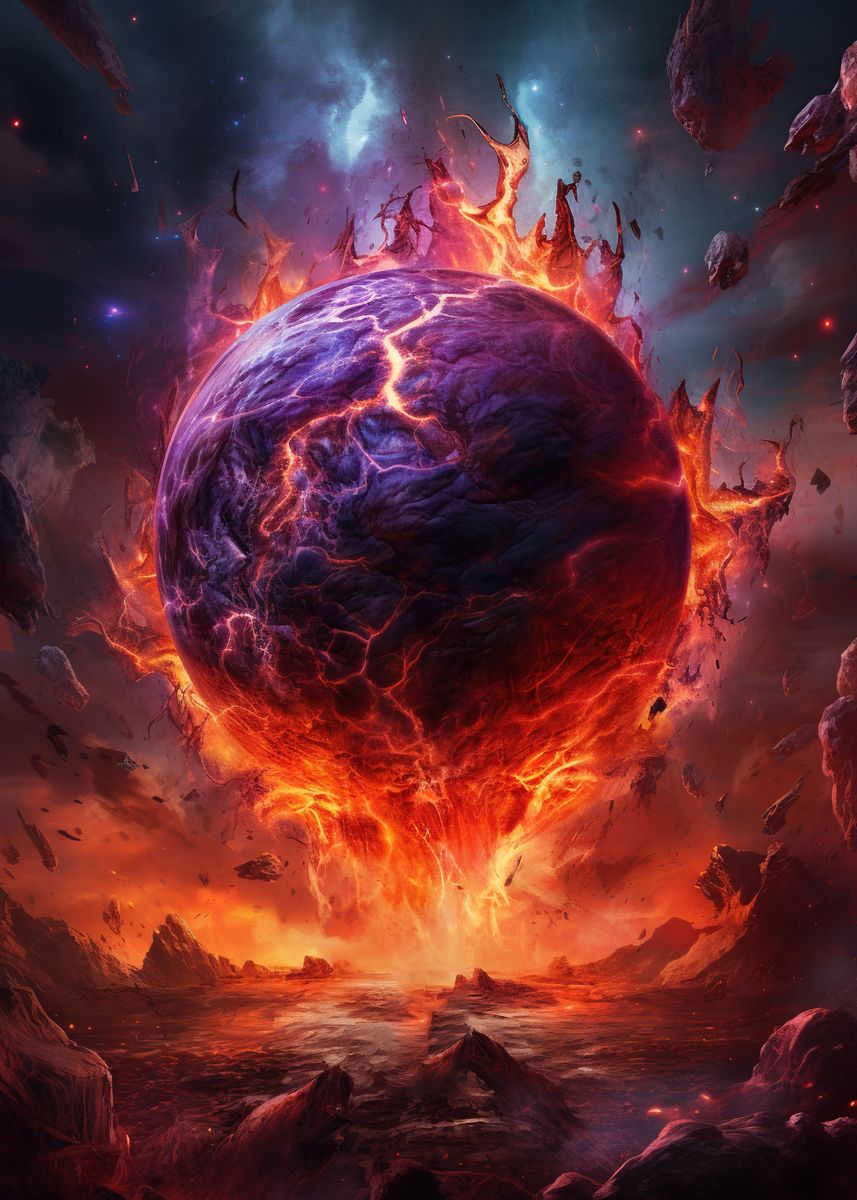 'Destruction planet' Poster, picture, metal print, paint by Viva Studio ...