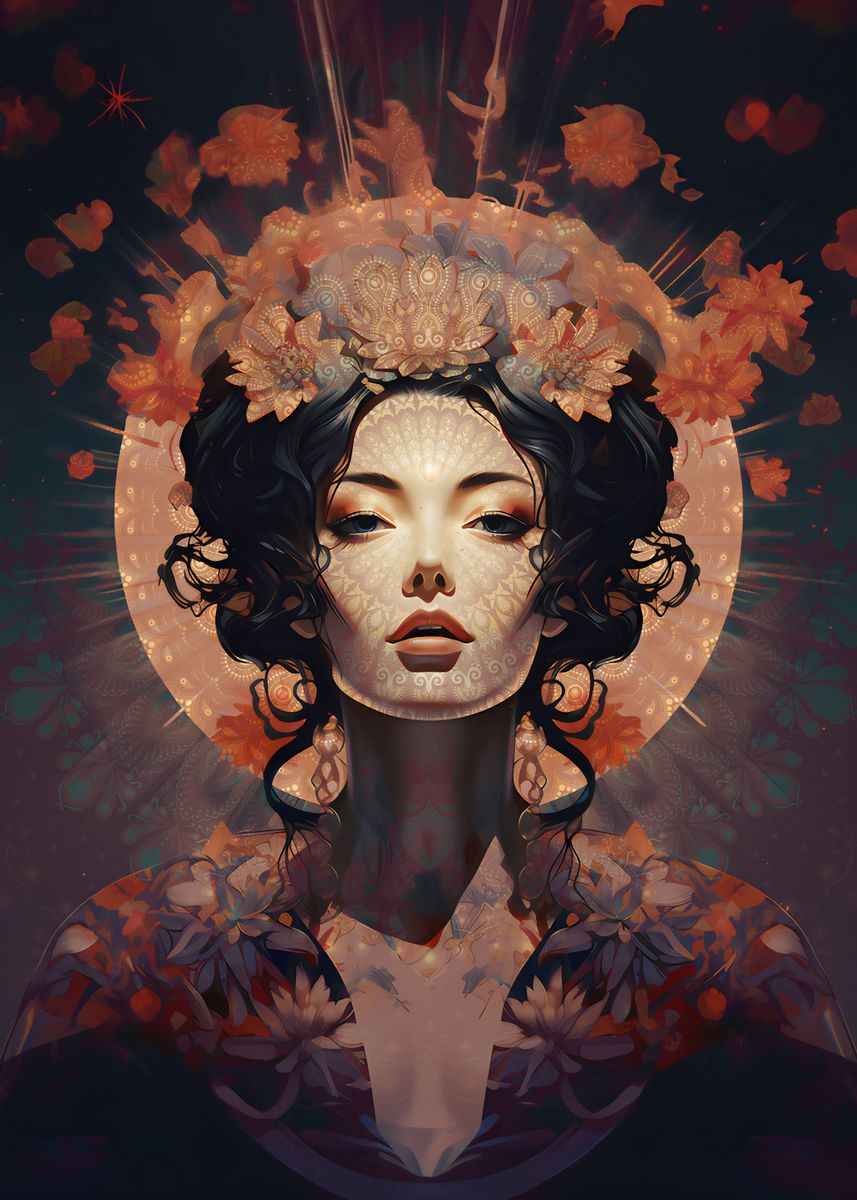 'Japanese Enlightened Girl' Poster, picture, metal print, paint by ...
