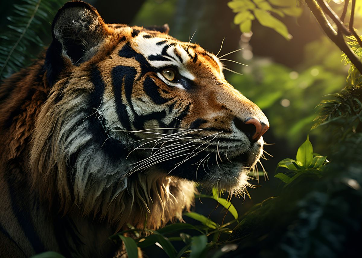 'Tiger in Jungle' Poster by Guido Gottwald | Displate