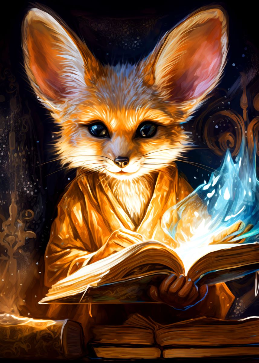 'Fox Wizard' Poster, picture, metal print, paint by khoa doan | Displate