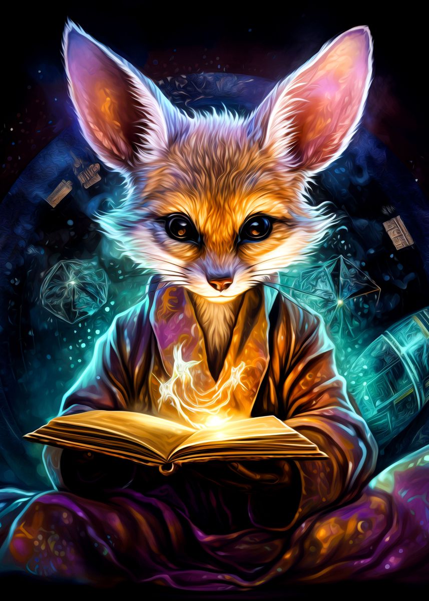 'Fox Wizard' Poster, picture, metal print, paint by khoa doan | Displate