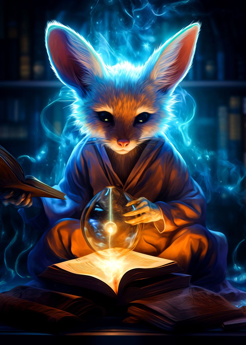 'Fox Wizard' Poster, picture, metal print, paint by khoa doan | Displate