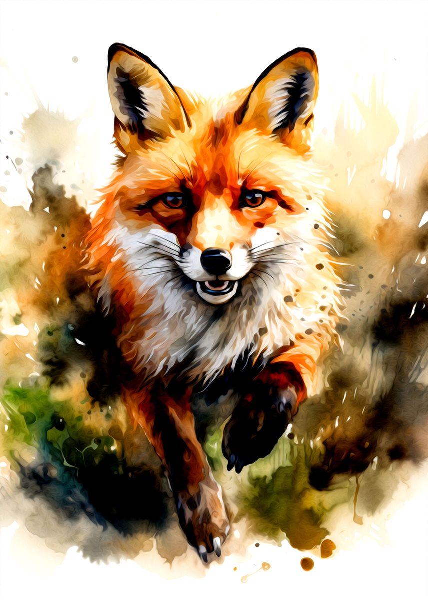 'Fox' Poster, picture, metal print, paint by vincen pham | Displate