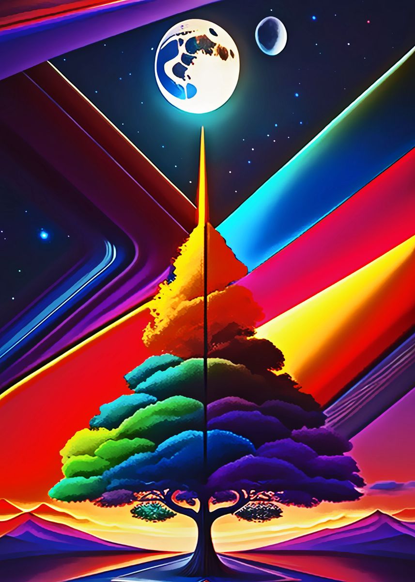 'tree and color' Poster, picture, metal print, paint by PLUOCK KOK ...