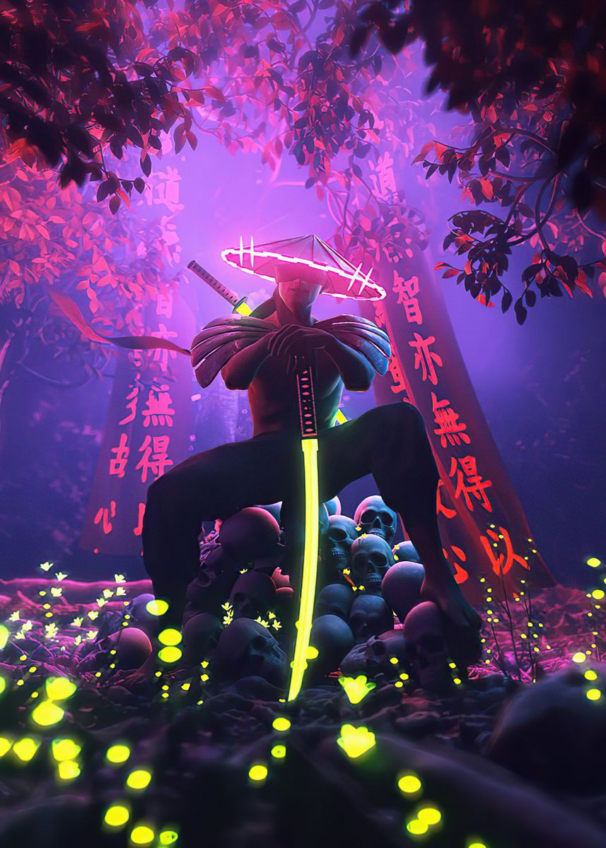 'samurai Cyberpunk' Poster, picture, metal print, paint by Green Art ...