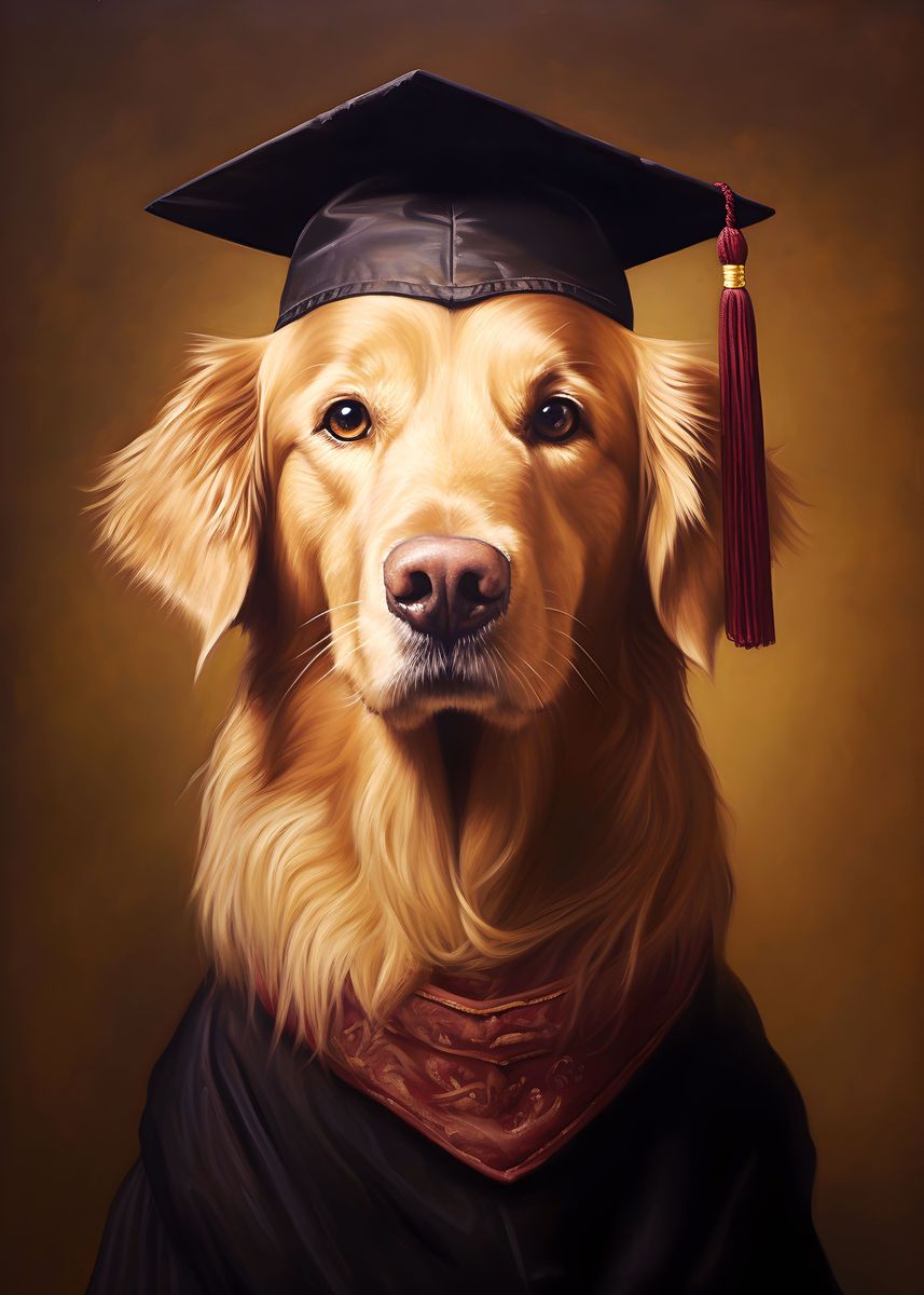 'Student Golden Retriever ' Poster by OhadOron | Displate