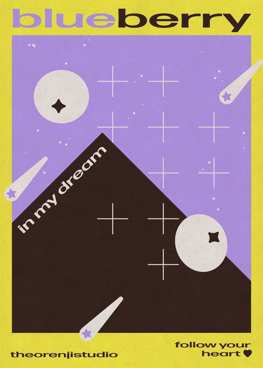 'Blueberry Dream' Poster, picture, metal print, paint by ...