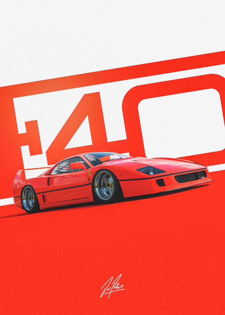 'FERRARI F40' Poster, picture, metal print, paint by Jonas Peters ...