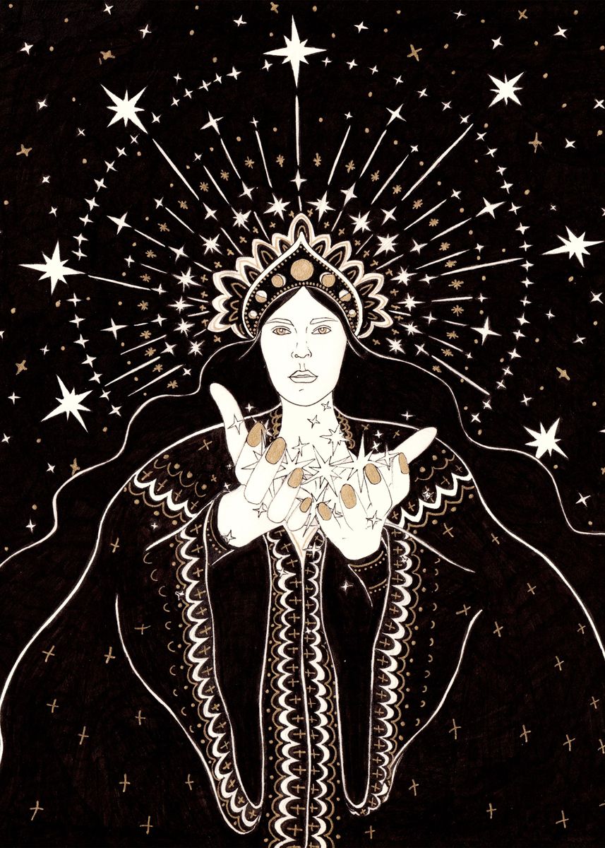 'Lady of the Stars' Poster, picture, metal print, paint by Ella Mazur ...