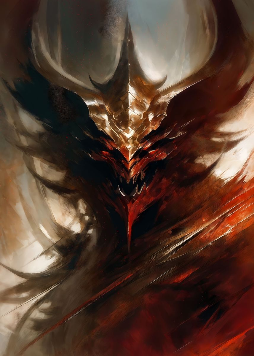 'Face of the demon' Poster, picture, metal print, paint by Lukasz ...