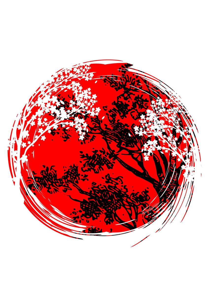 'Japanese cherry blossom' Poster, picture, metal print, paint by ...