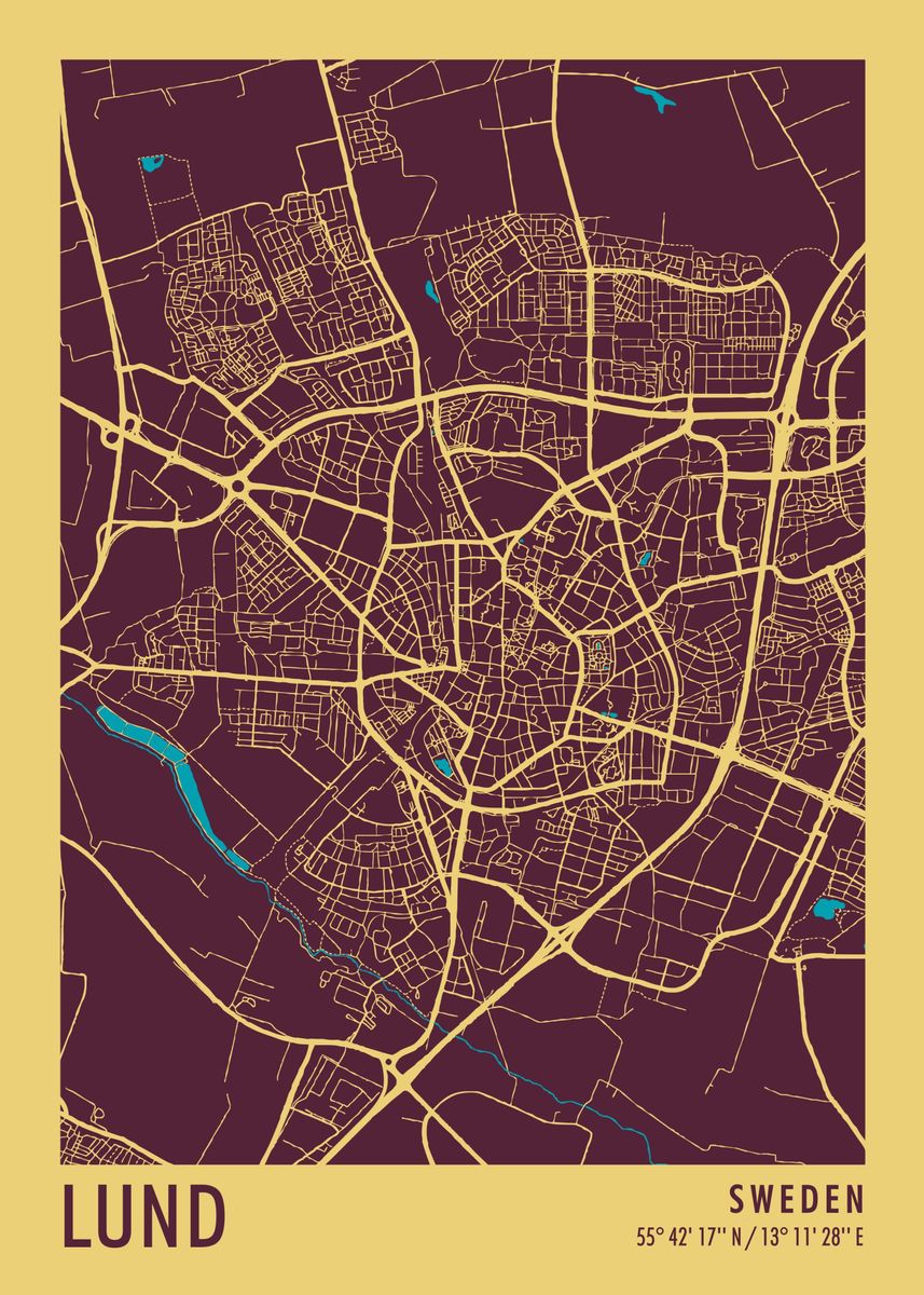 'Lund Sweden' Poster, picture, metal print, paint by Miracle Studio ...