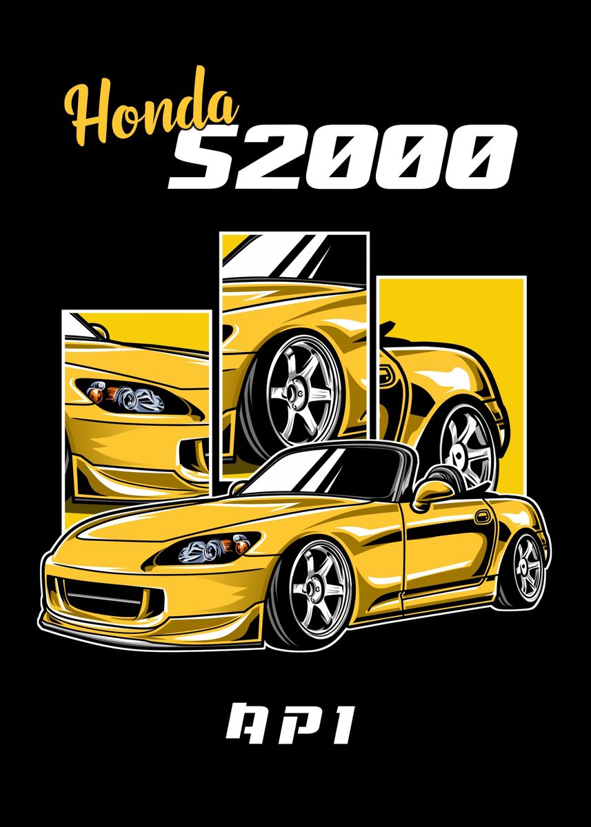 'HONDA S2000' Poster, picture, metal print, paint by The Miracle | Displate