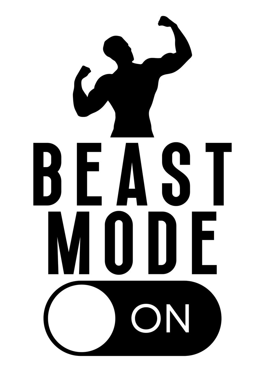 'Beast Mode On' Poster, picture, metal print, paint by Wezt Studio ...