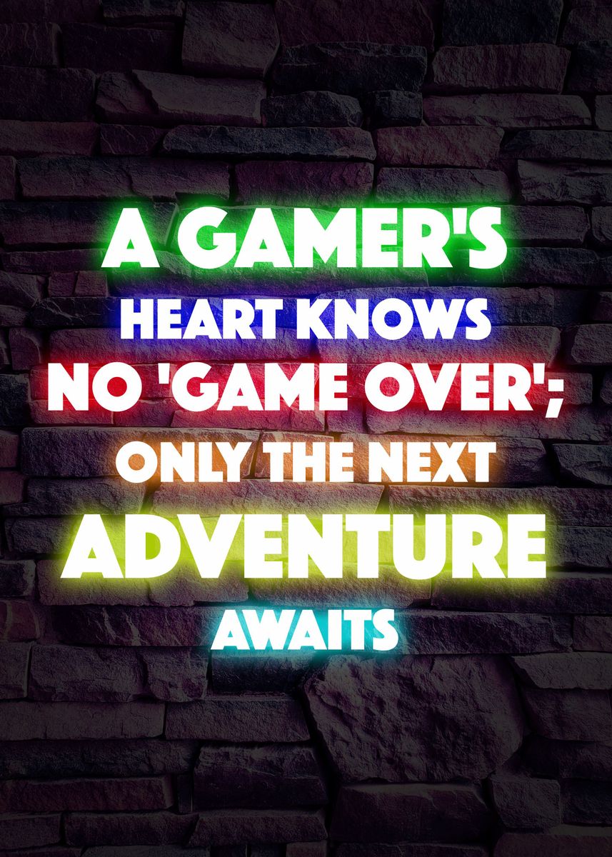 'No Game Over' Poster, picture, metal print, paint by Colorize Studio ...