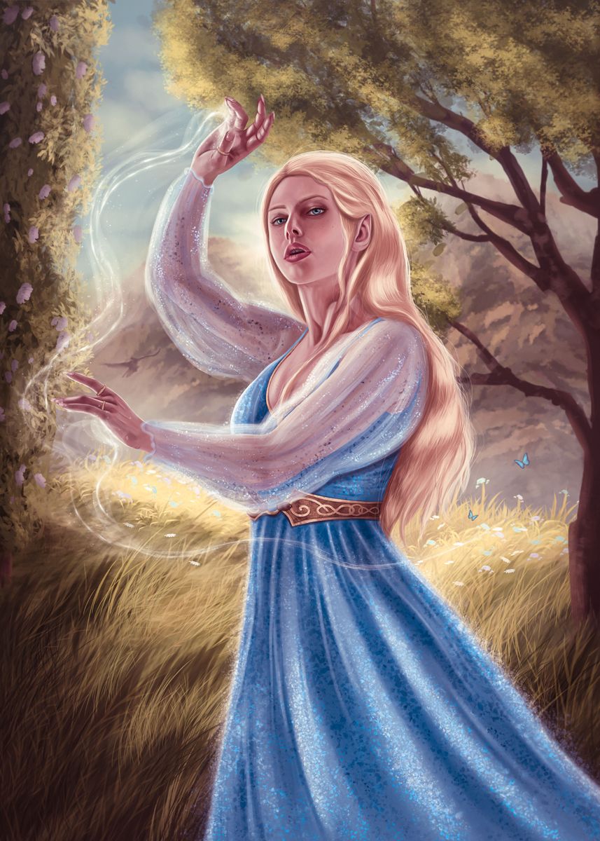 'Elven princess in summer' Poster by Lunaris Falcon Studio | Displate