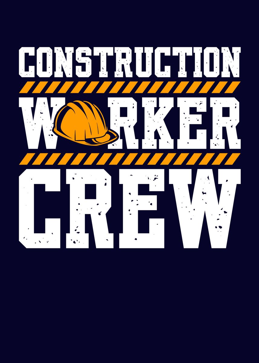 'Funny Construction Worker' Poster, picture, metal print, paint by ...