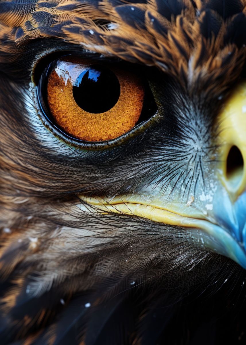 'Hawk Eye Close Up Shot' Poster, picture, metal print, paint by Usama ...
